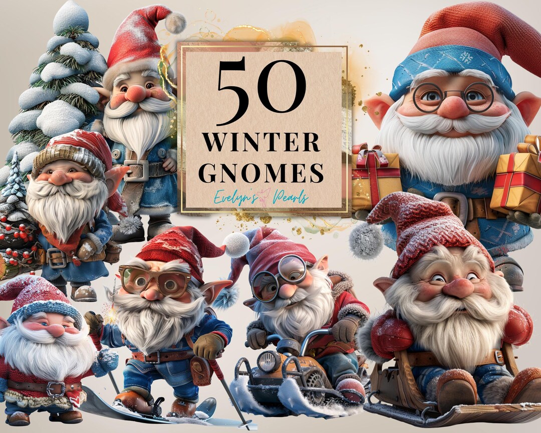 Winter Gnome Clipart Festive Gnome PNG Winter Wonderland Clipart ...