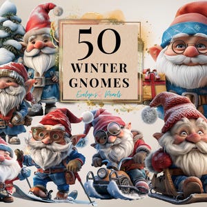 Winter Gnome Clipart Festive Gnome PNG Winter Wonderland Clipart ...