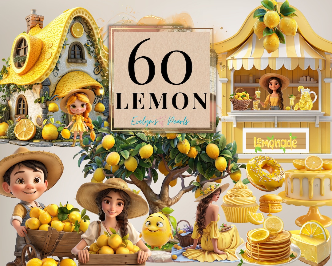 Lemon Clipart Lemonade PNG Cute Fruit Clipart Summer PNG Food Clipart ...