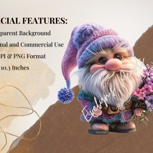 Gnome Clipart Cute Gnome PNG Magical Clipart Children's Party PNG Fairy ...