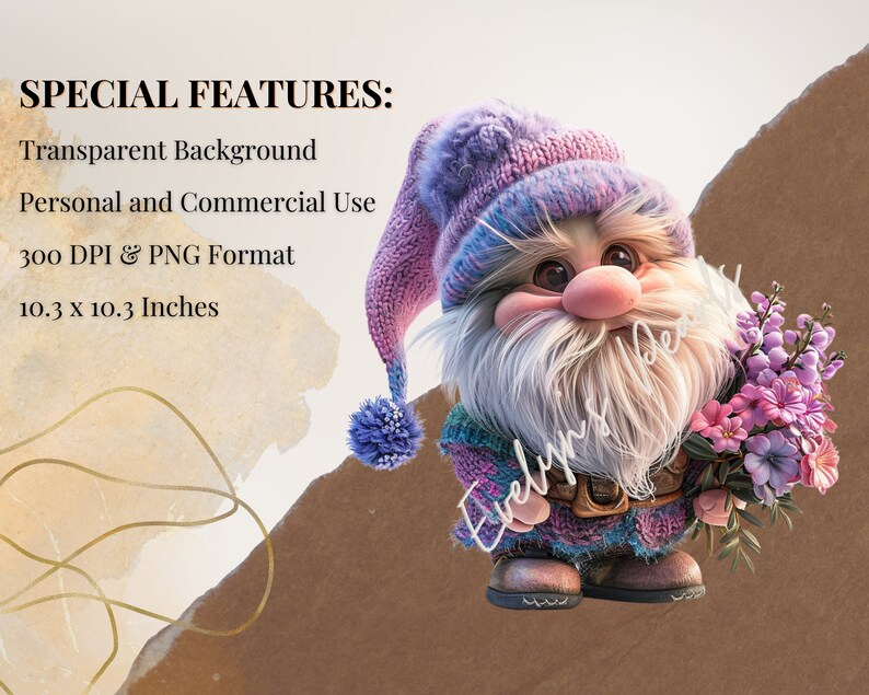 Gnome Clipart Cute Gnome PNG Magical Clipart Children's Party PNG Fairy ...
