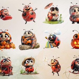 Lady Bug Clipart Spring Lady Bug PNG Cute Lady Bug PNG Insect Clipart ...