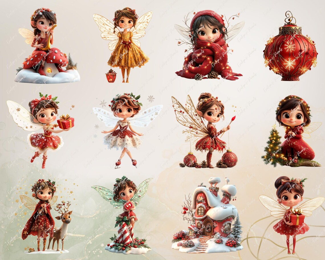 Fairy Clipart Festive Fairy PNG Winter Fairy Clipart Fairy Land PNG ...