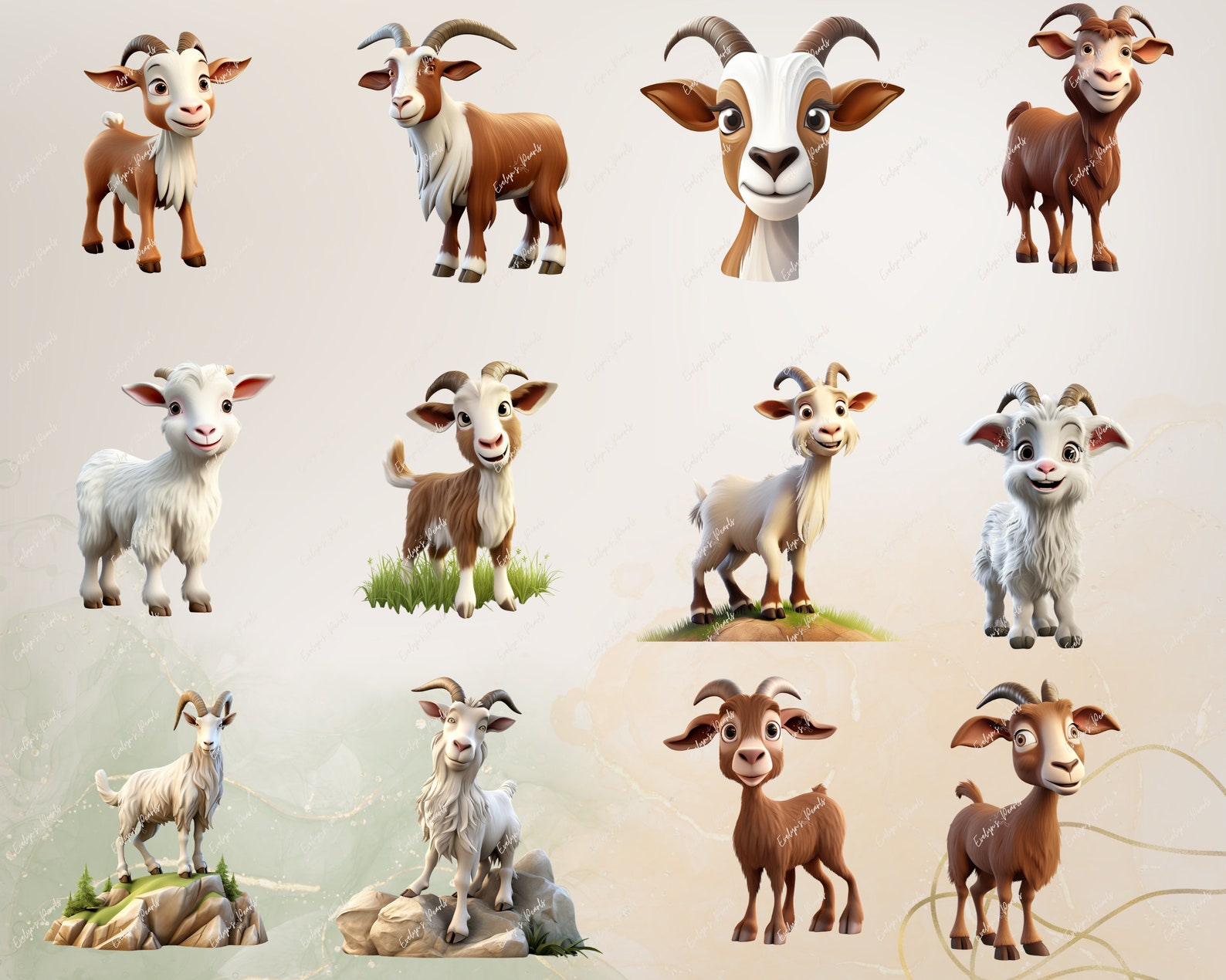 Goat Clipart Farm Goat PNG Cute Goat Clipart Animal Clipart Mountain ...
