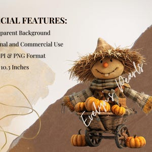 Scarecrow Clipart Friendly Scarecrow PNG Pumpkin Clipart Fall PNG ...