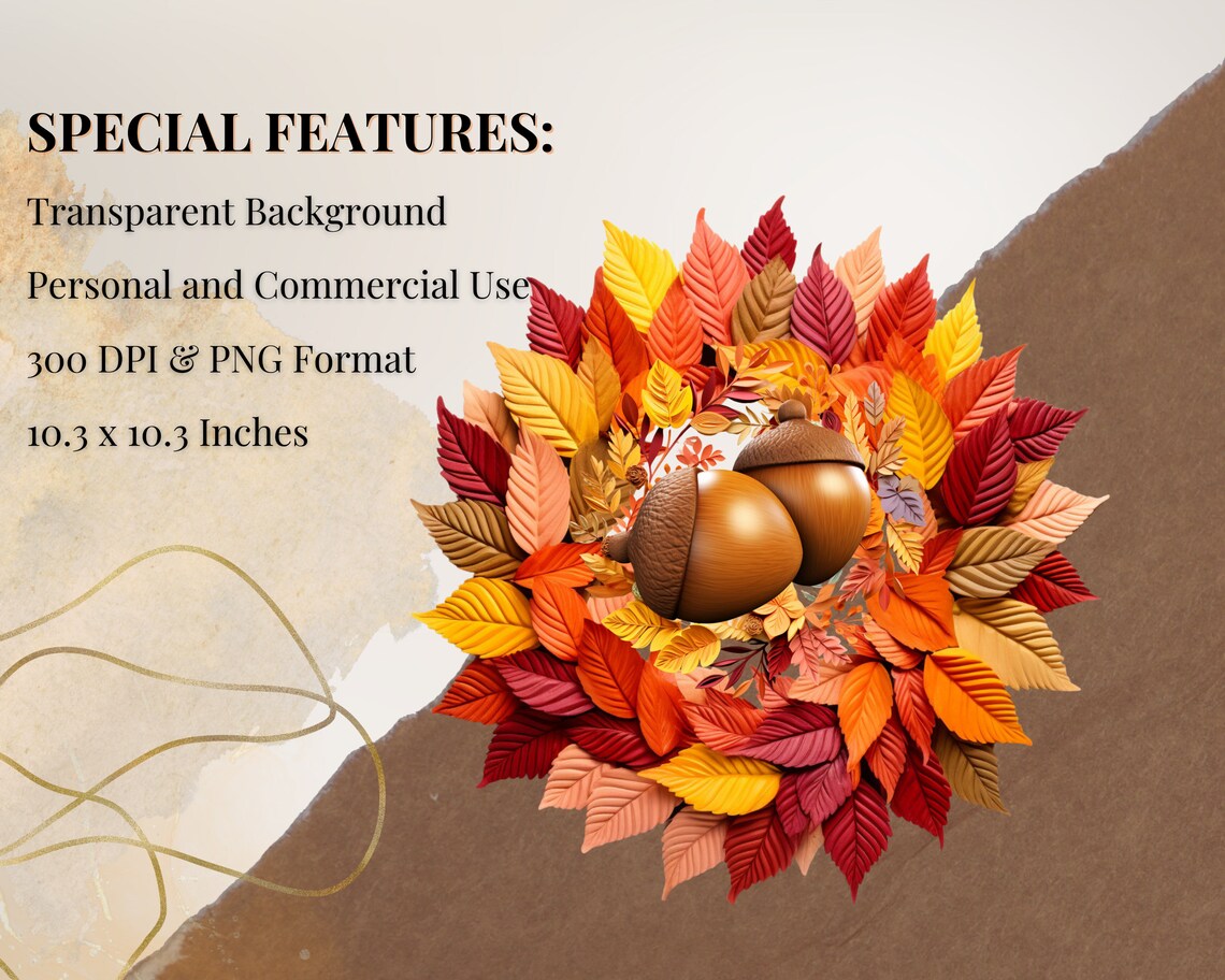 Autumn Leaves Clipart Bundle Fall Clipart Thanksgiving Decor PNG ...