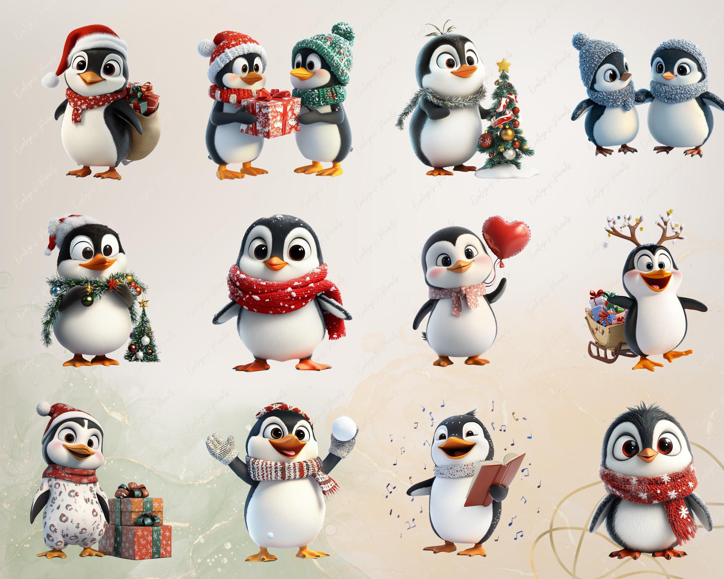 Penguin Clipart Festive Penguin PNG Arctic Animals Clipart Festive ...