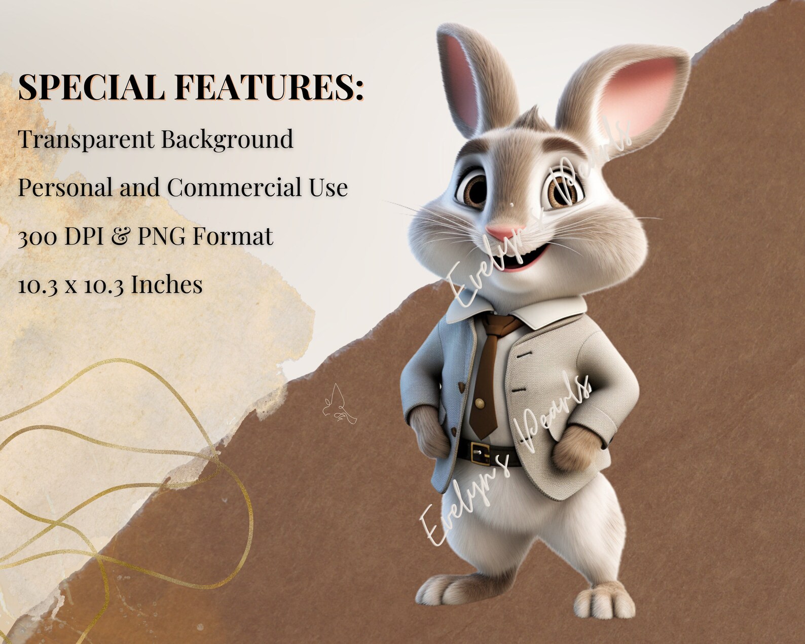 Rabbit Clipart Smart Bunny PNG Dressed up Bunny Clipart Cartoon Bunnies ...