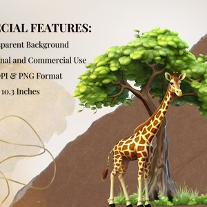 Giraffe Clipart Cute Baby Giraffe Clipart PNG Safari Animal Clipart ...