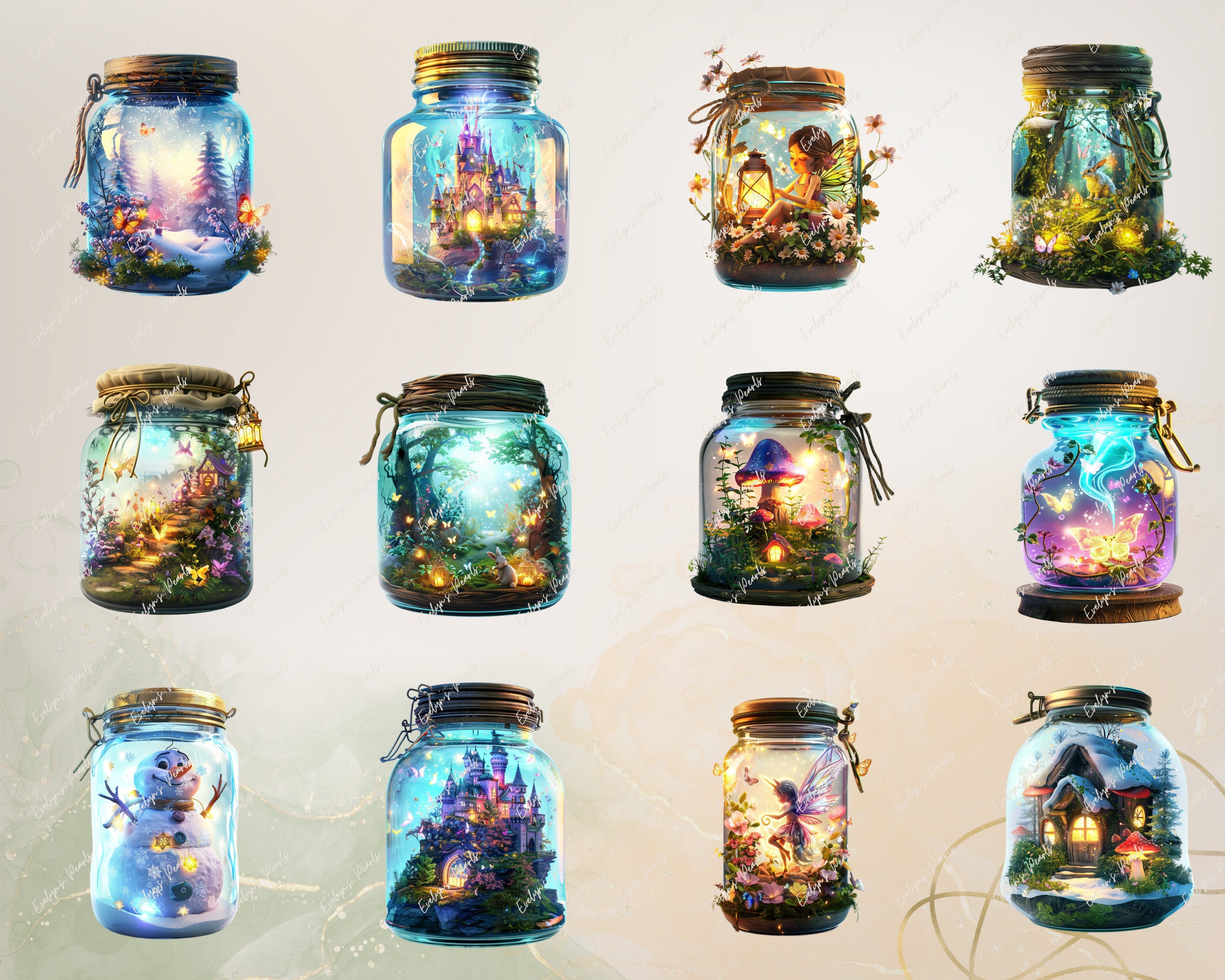 Magical Jar Clipart Fantasy Jar PNG Magical Fairy Land Clipart Castle ...