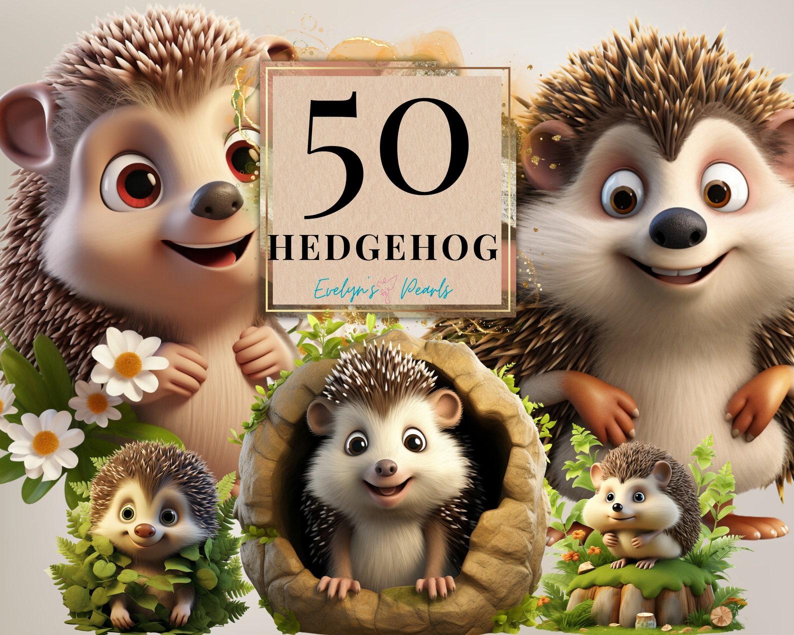Hedgehog Clipart Cute Hedgehog PNG Woodland Animal Clipart Forest ...