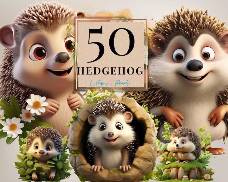 Hedgehog Clipart Cute Hedgehog PNG Woodland Animal Clipart Forest ...