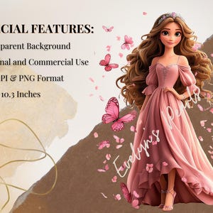 Princess Clipart Pink Princess PNG Fairy Tale Clipart Children Party ...