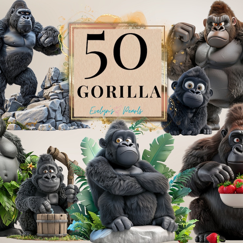 Gorilla Wall Canvas - Etsy