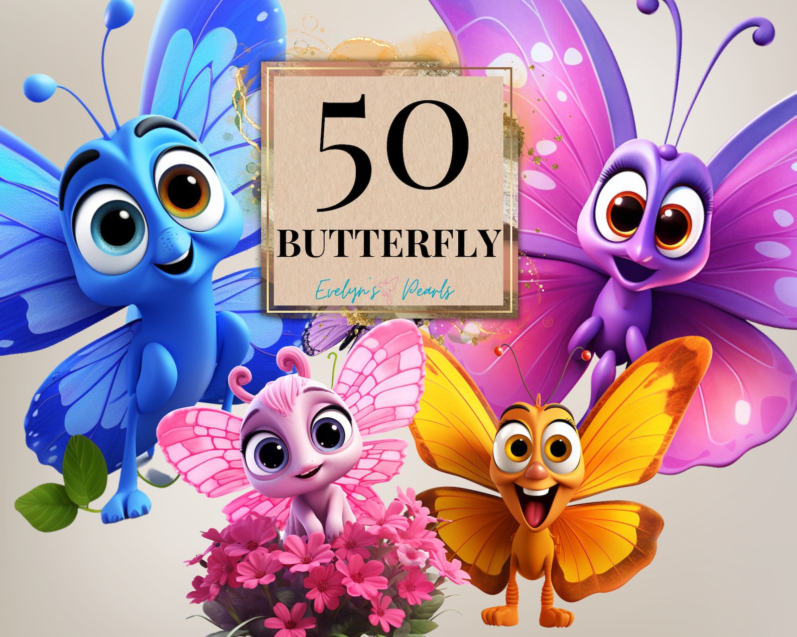 Butterfly Clipart Cute Butterfly Clipart Insect Clipart Floral ...