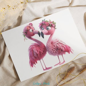 Flamingo Clipart Cute Flamingo PNG Bird Clipart Cute Animal PNG Cartoon ...