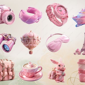 Travel Clipart Pink Travel PNG Vacation Clipart Summer PNG Beach ...