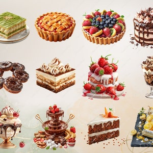 Dessert Clipart Mix Desserts PNG Fruit Dessert PNG Cute Food Clipart ...