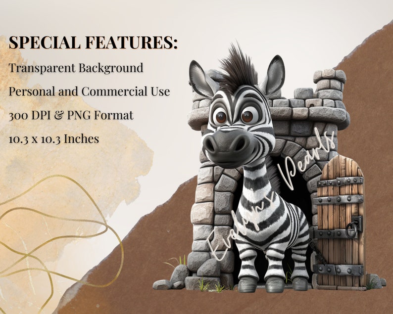 Zebra Clipart Cute Zebra PNG Safari Animal Clipart Jungle PNG Children ...