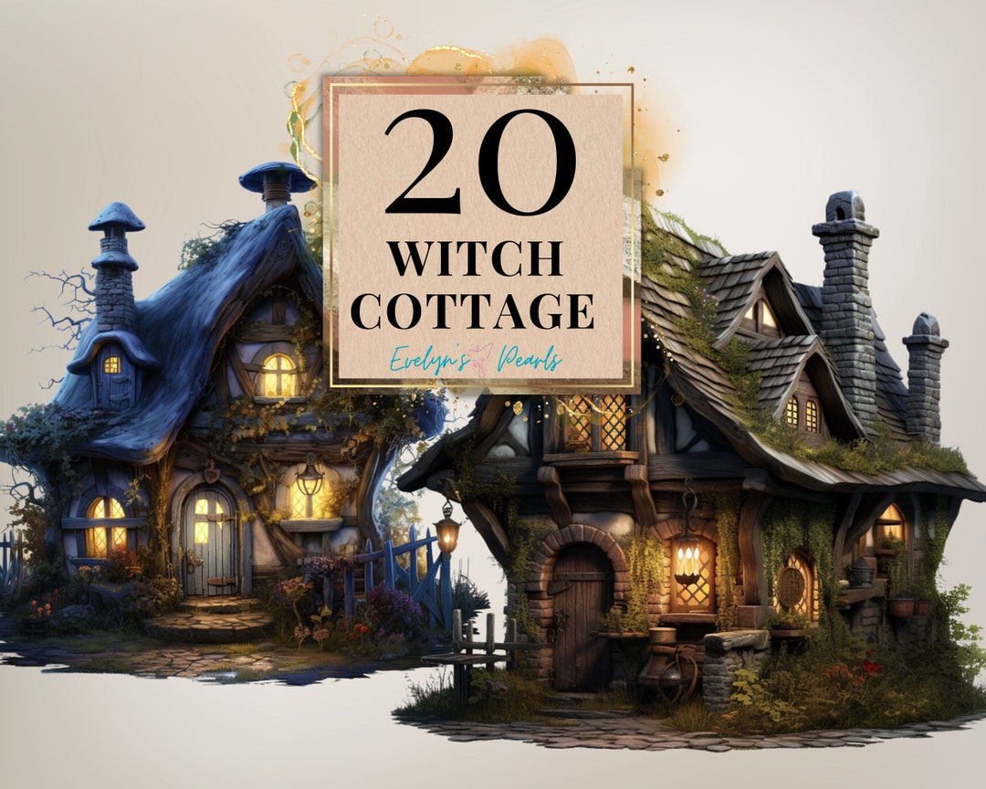 Witch Clipart Witch Cottage PNG Spooky Clipart Scary Clipart Gothic ...