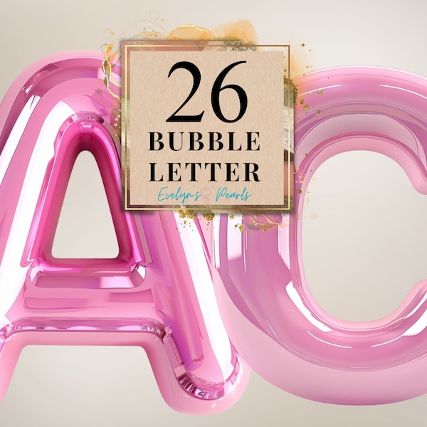 Pink Bubble Letters - Etsy