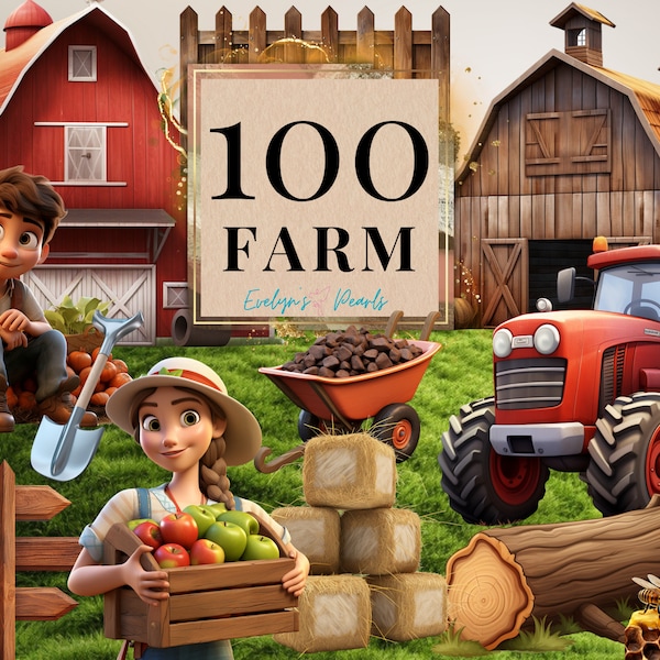 Cartoon Farm An - Etsy UK
