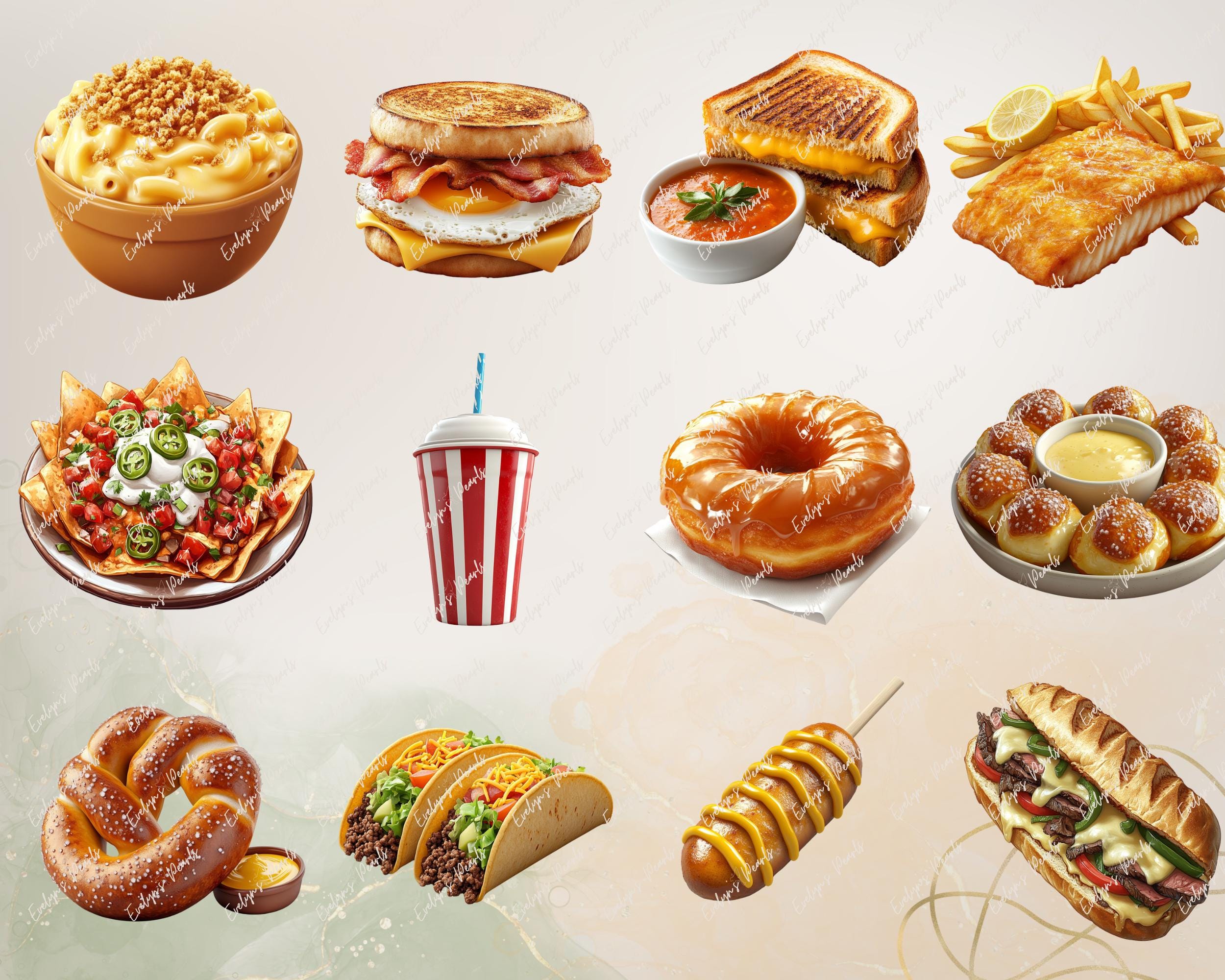 Fast Food Clipart Junk Food PNG Burger Pizza Clipart Tacos PNG Hotdog ...