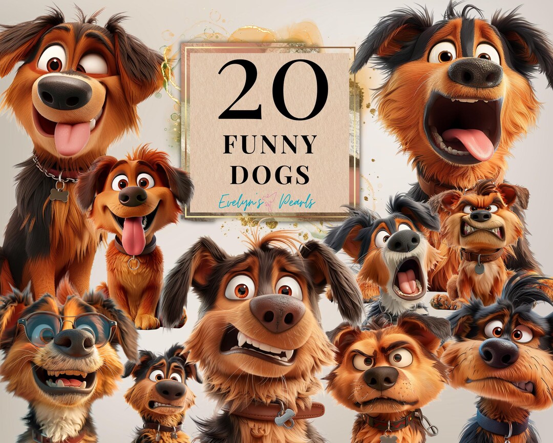 Funny Dog PNG Quirky Dog Clipart Humorous Dog PNG Cute Animals Clipart ...