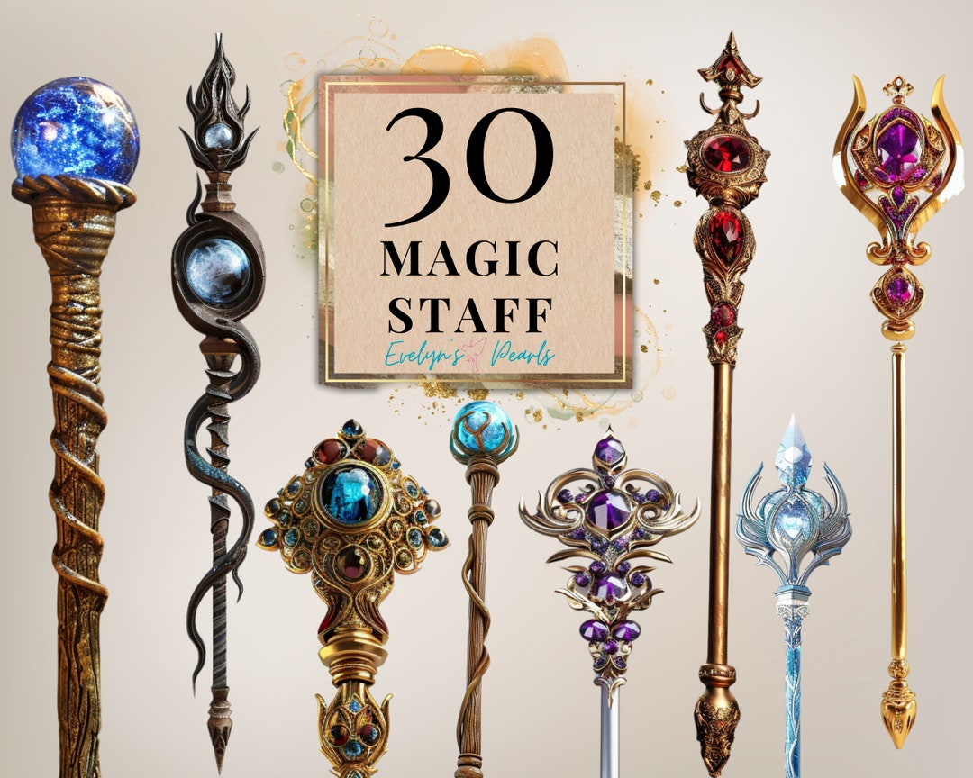 Wand Clipart Magic Wand PNG Magical Staff Clipart Fairy Tale Clipart ...