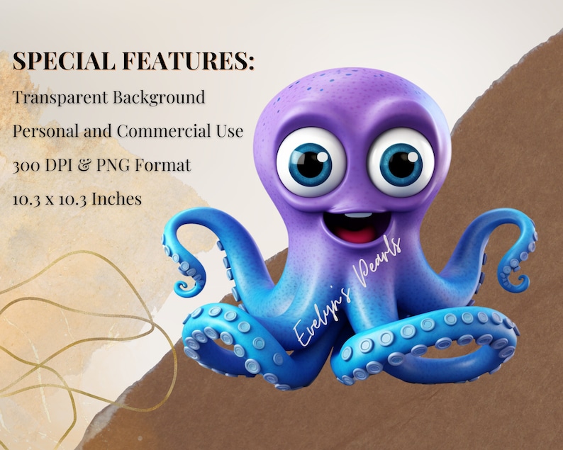 Octopus Clipart Sea Life PNG Sea Creature Clipart Under the Ocean ...