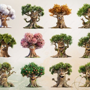 Tree Clipart Fairy Tale Tree PNG Cute Tree Clipart Seasonal Decor PNG ...