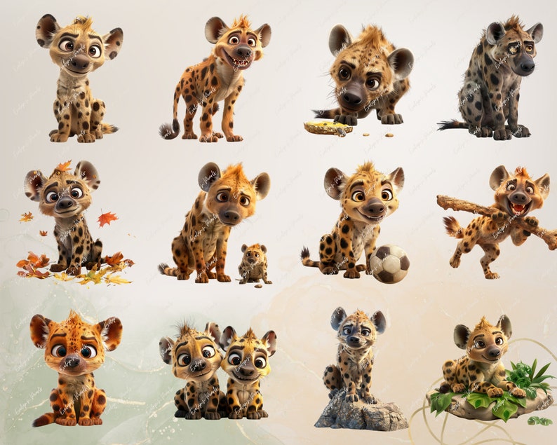 Hyena Clipart Cute Hyena PNG Safari Animal Clipart Jungle PNG Clipart ...