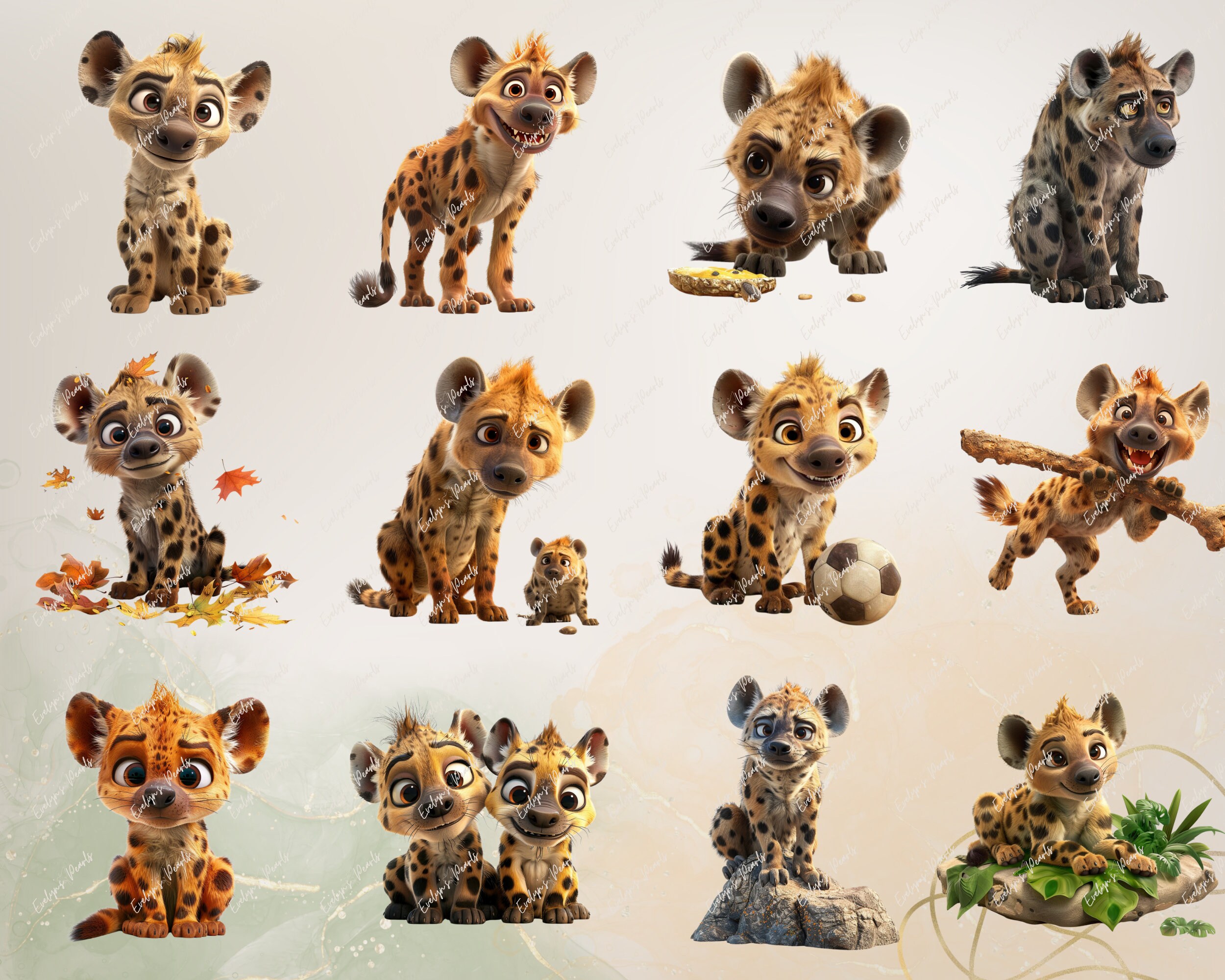 Hyena Clipart Cute Hyena PNG Safari Animal Clipart Jungle PNG Clipart ...