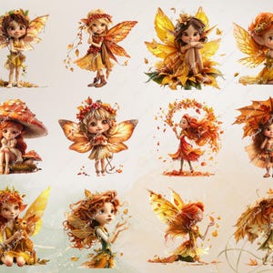Fairy Clipart Autumn Fairy PNG Magical Forest Clipart Fall Thanksgiving ...