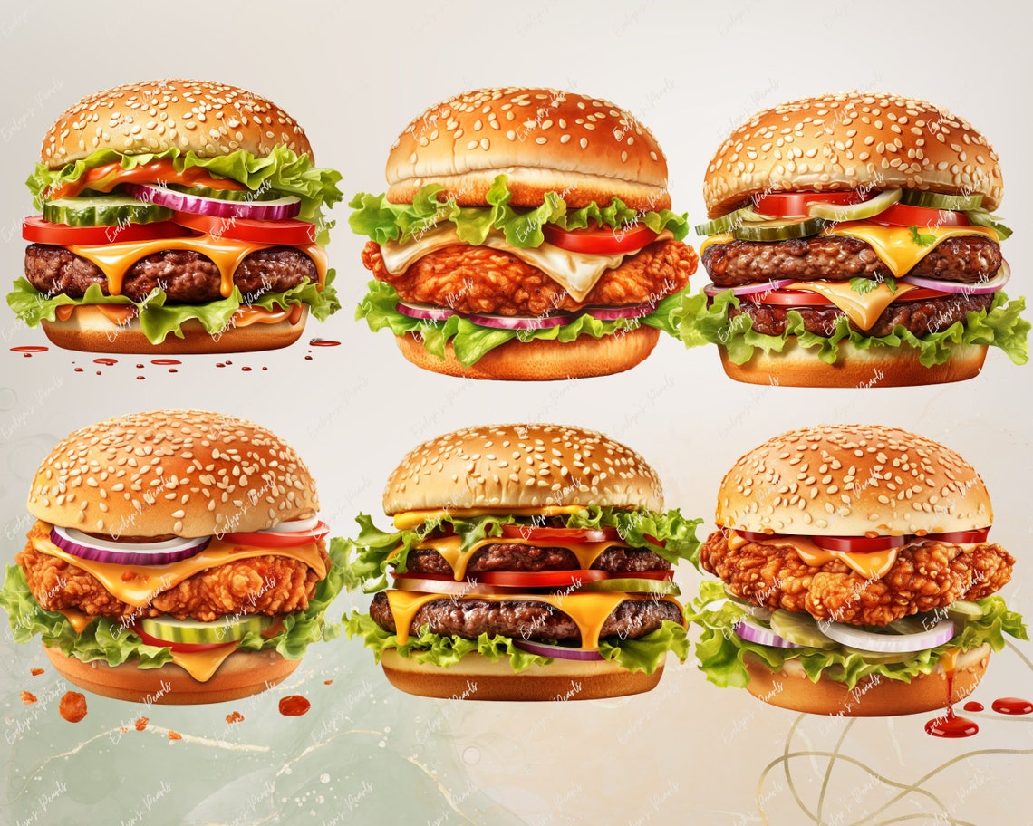 Burger Clipart Fries Clipart Food Clipart Cheese Hamburger PNG Fast ...