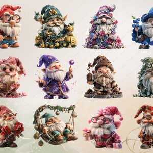 Gnome Clipart Cute Gnome PNG Magical Clipart Children's Party PNG Fairy ...