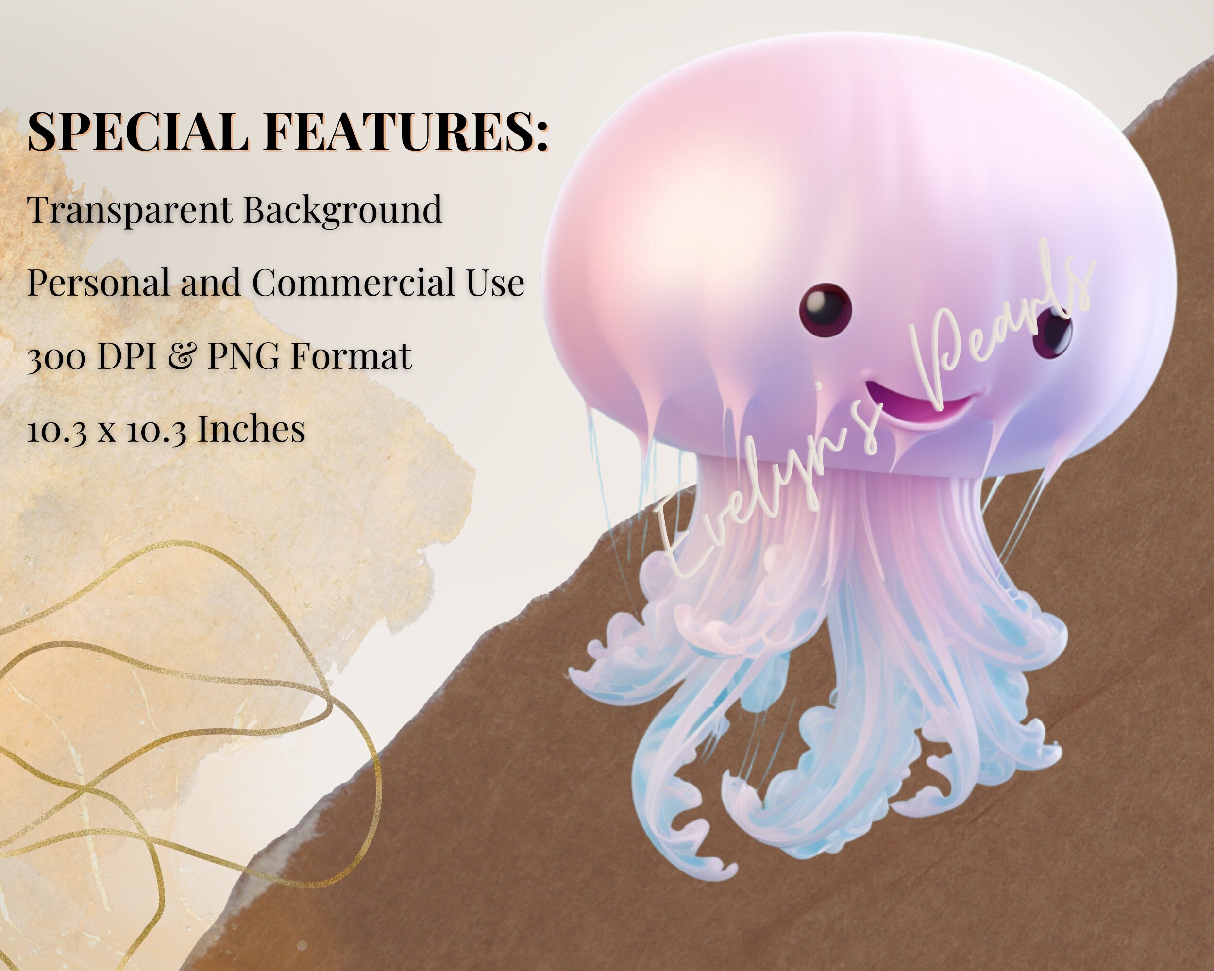 Jellyfish Clipart Sea Life PNG Sea Creature Clipart Under the Sea ...
