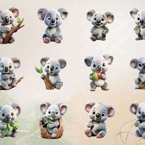 Koala Clipart Cute Koala PNG Australian Animal Clipart Safari Animal ...