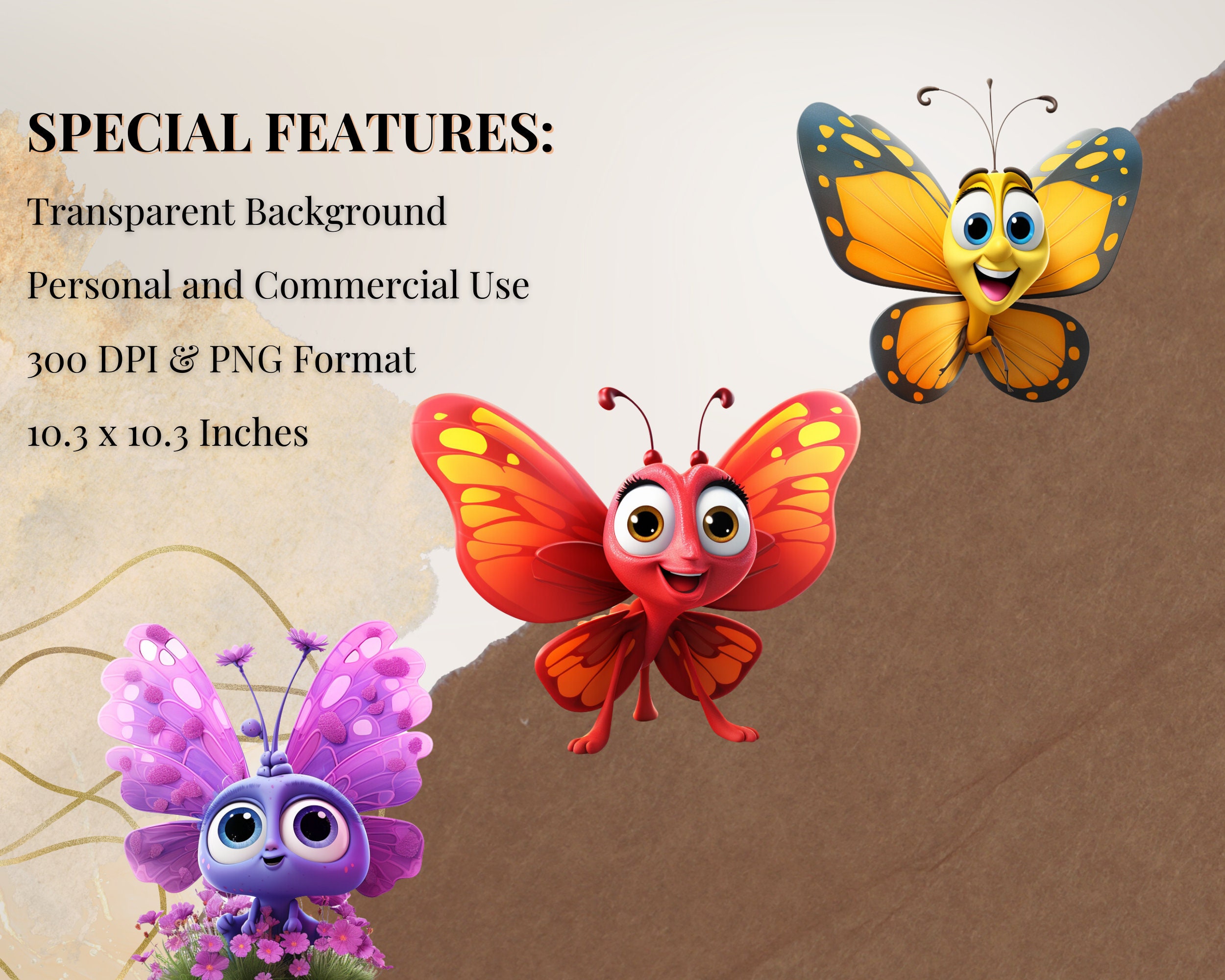 Butterfly Clipart Cute Butterfly Clipart Insect Clipart Floral ...