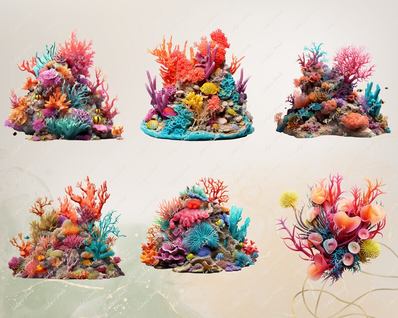 Coral Reef Clipart Sea Life PNG Underwater Plant Clipart Under Ocean ...