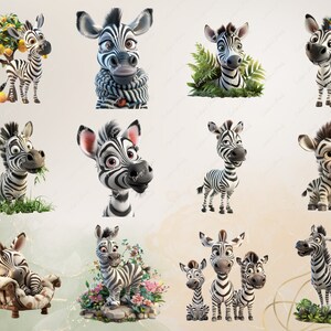 Zebra Clipart Cute Zebra PNG Safari Animal Clipart Jungle PNG Children ...