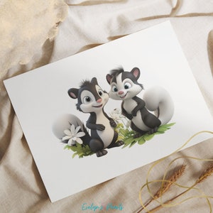 Skunk Clipart Cute Skunk PNG Forest Animal Clipart Woodland Animal PNG ...