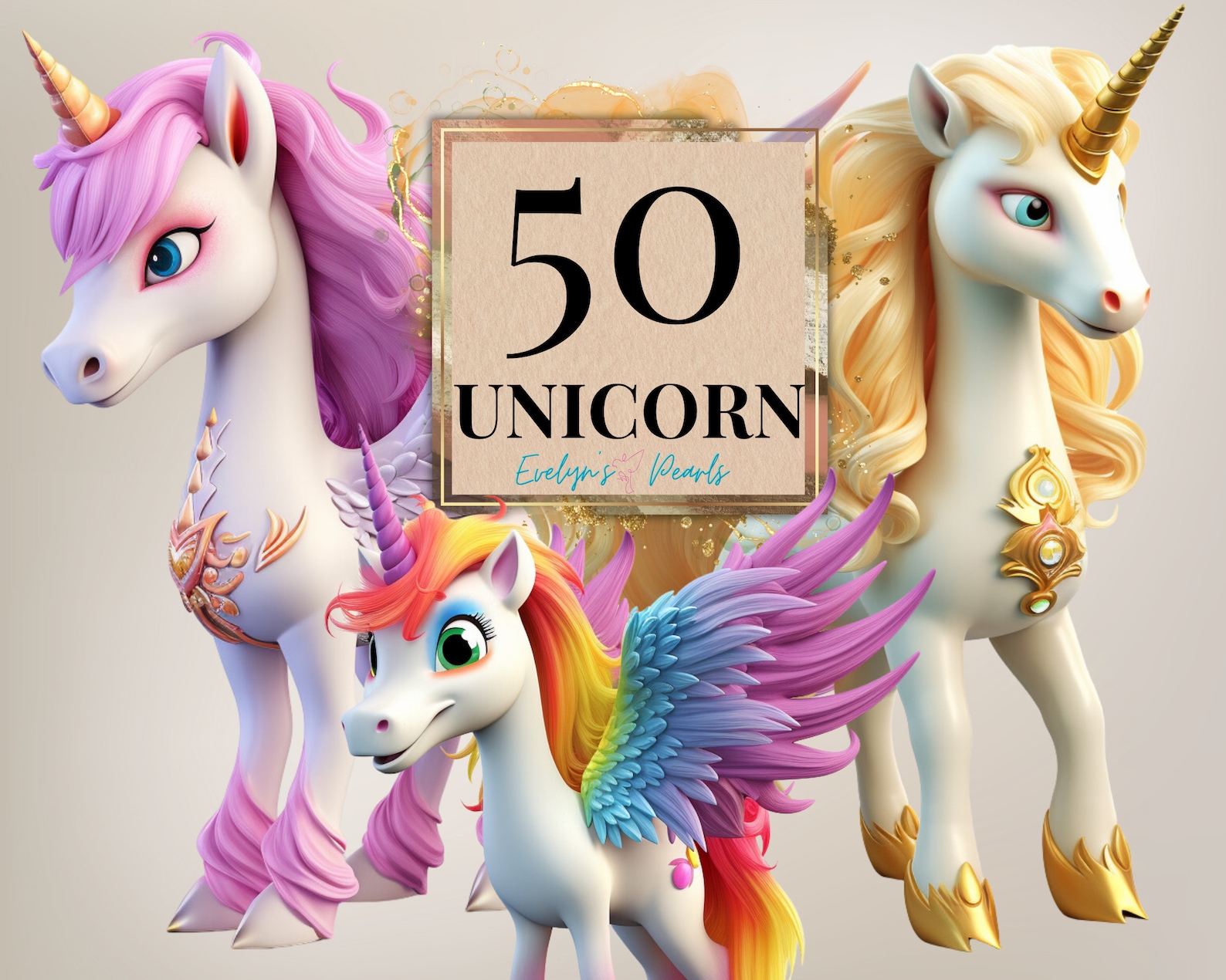 Unicorn Clipart Magical Horse Clipart Cute Unicorn Clipart Animal ...