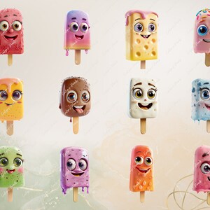 Ice Lollies Clipart Cute Ice Lollies PNG Cute Food Clipart Cute Cartoon ...
