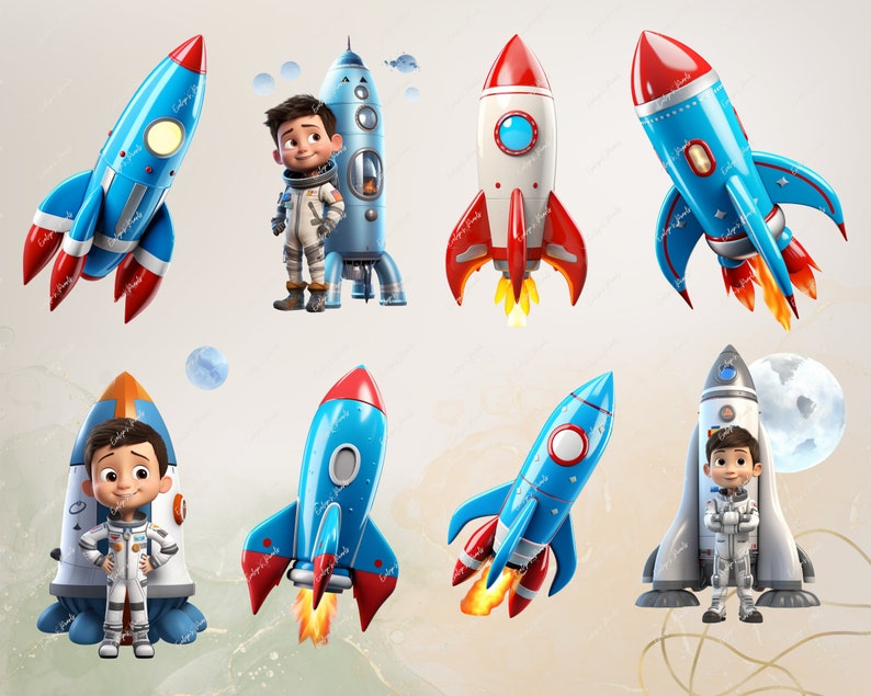 Astronaut Clipart Cute Astronaut PNG Sky Clipart Rocket PNG Space ...