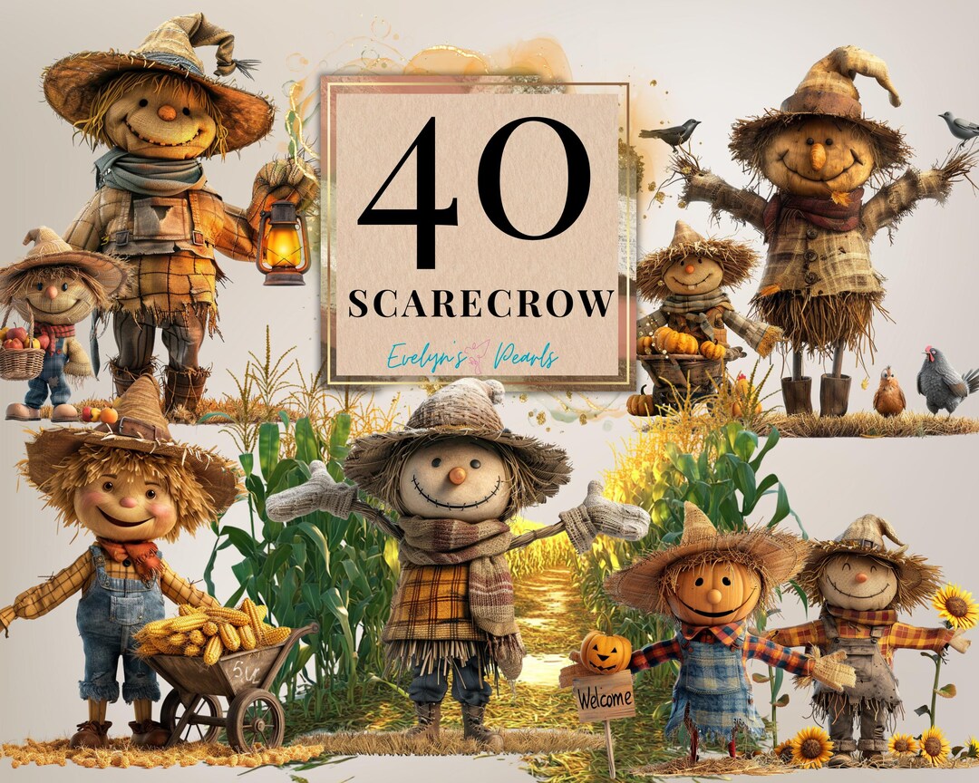 Scarecrow Clipart Friendly Scarecrow PNG Pumpkin Clipart Fall PNG ...