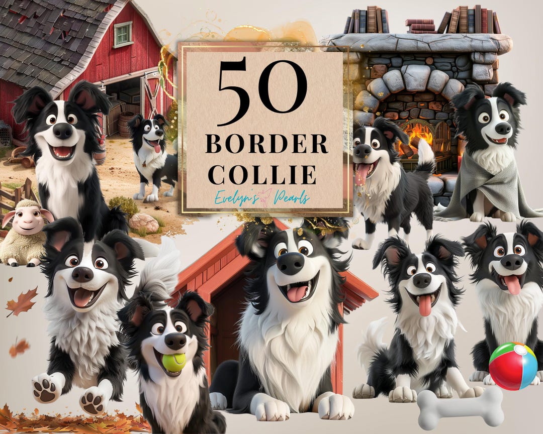 Dog Clipart Border Collie Dog PNG Dog Lovers Clipart Dog Breeds PNG ...