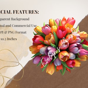 Flower Clipart Tulip Flower PNG Spring Clipart Summer Floral Clipart ...