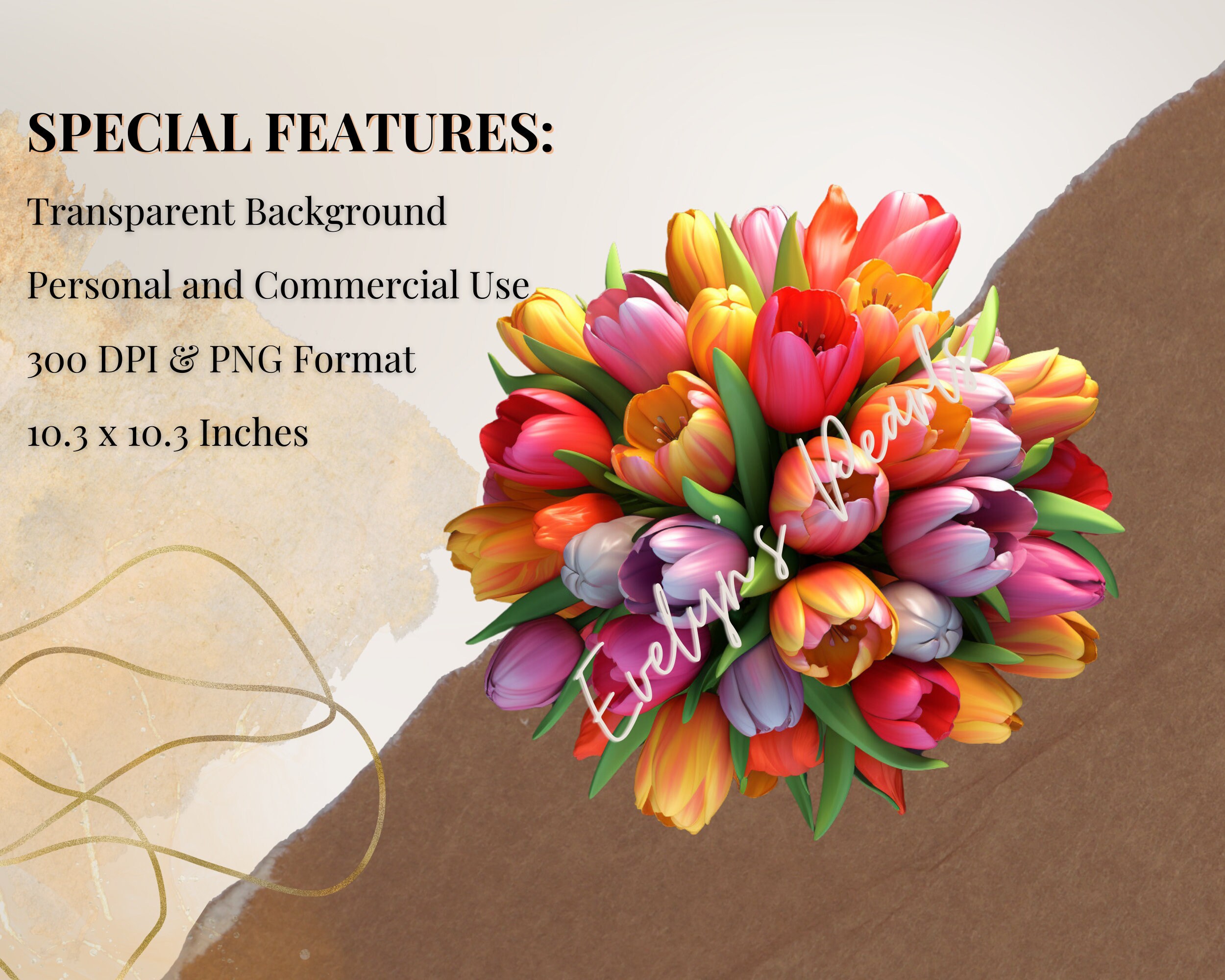 Flower Clipart Tulip Flower PNG Spring Clipart Summer Floral Clipart ...