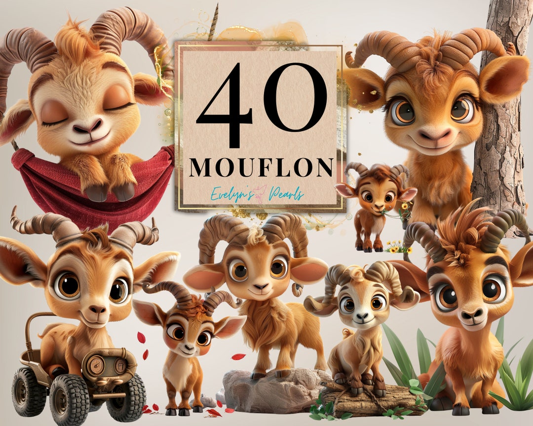 Mouflon Clipart Mouflon Cute Animal PNG Safari Animal Clipart Jungle ...